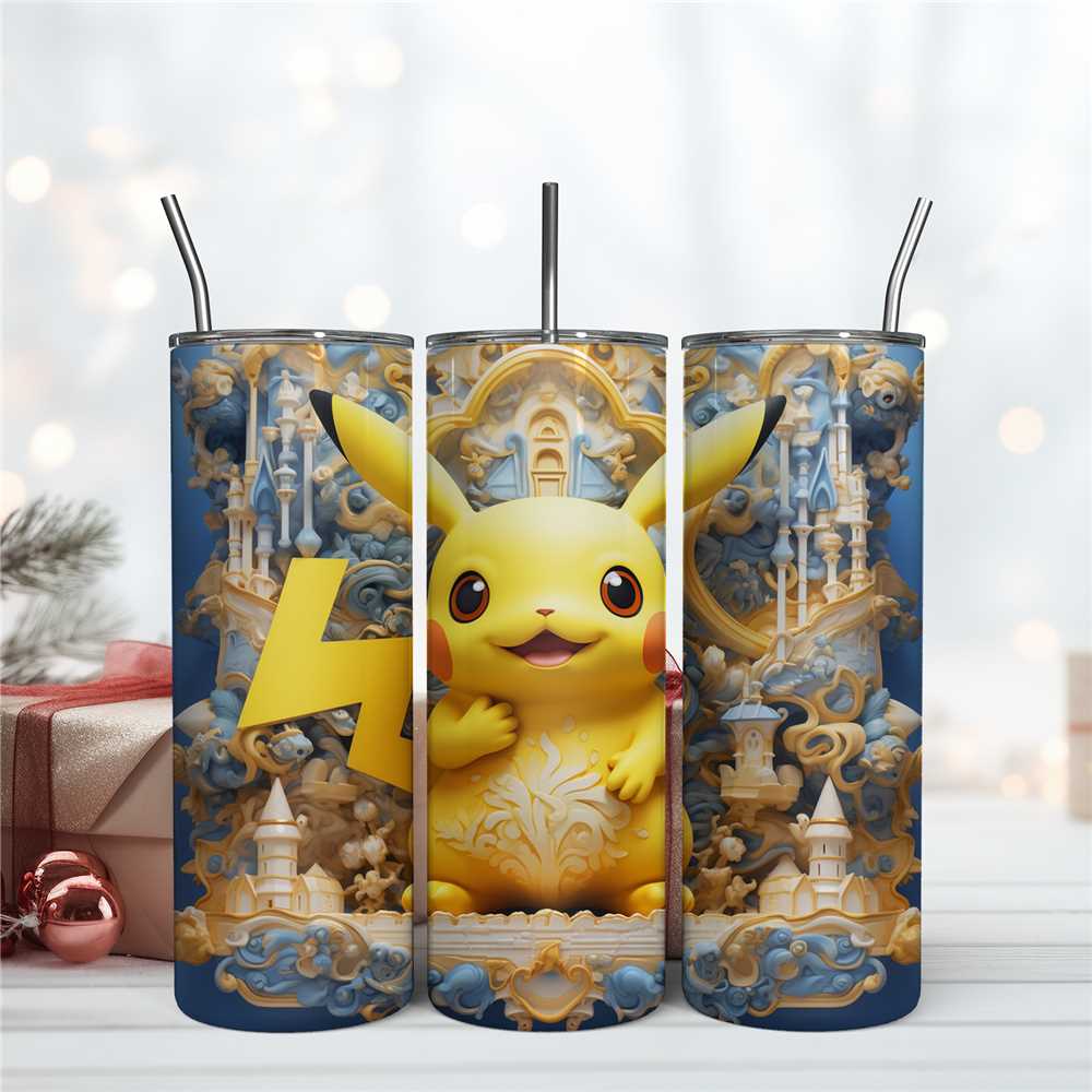 3D Royal Pikachu Tumbler Design, Pikachu Pokemon Tumbler, 20 | Inspire ...