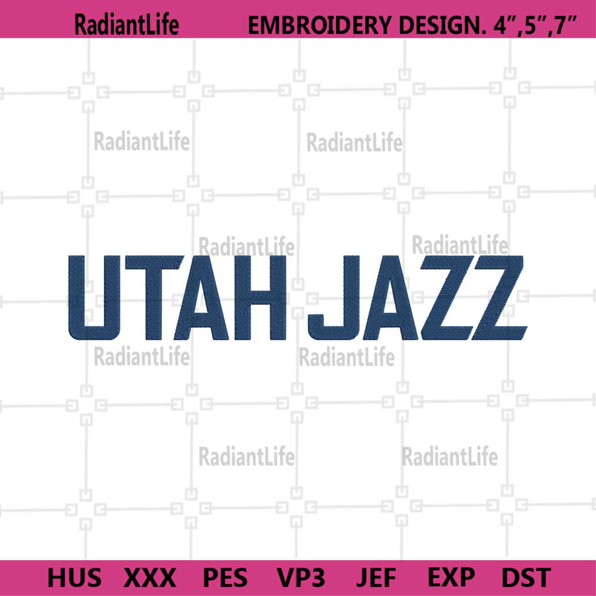 Utah Jazz Wordmark Logo Embroidery Instant Files, Utah Jazz | Inspire ...