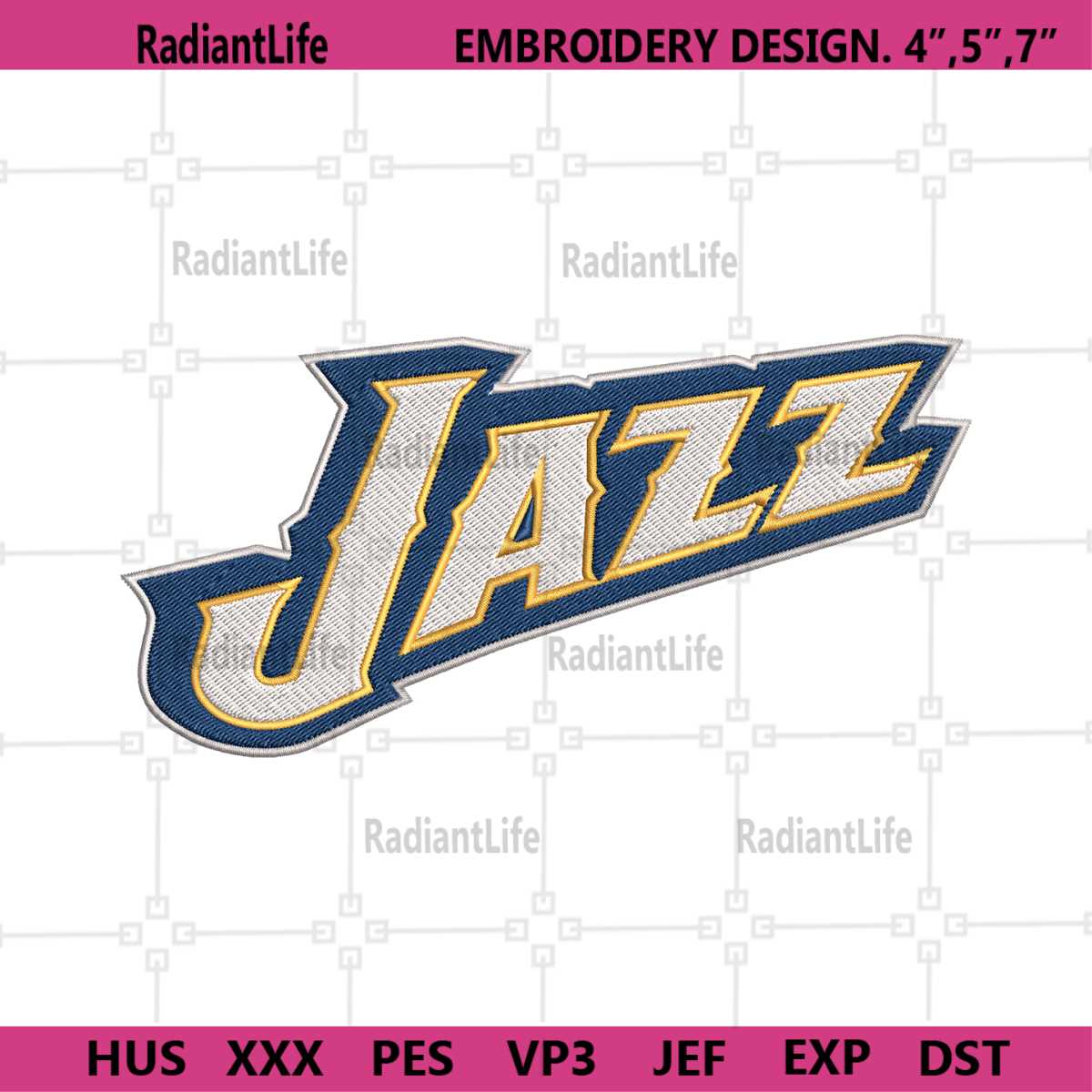 Utah Jazz Wordmark Logo Embroidery Instant Files, Utah Jazz | Inspire ...