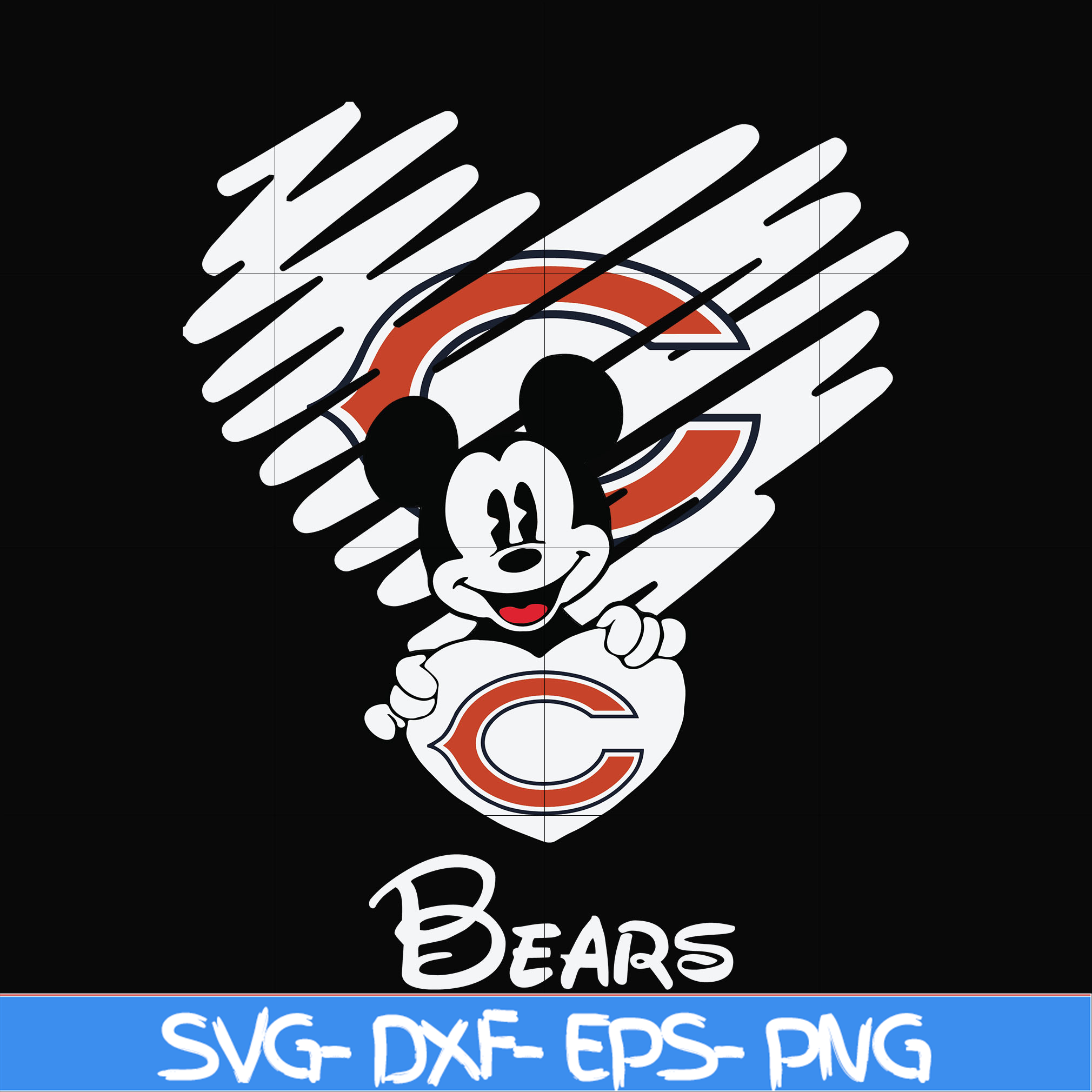 Bears heart svg, png, dxf, eps digital file NNFL0047 - Inspire Uplift