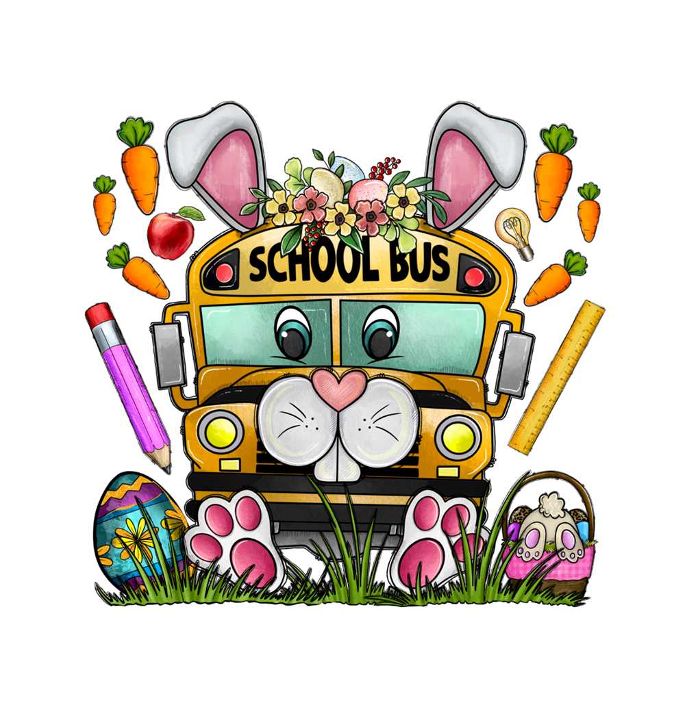School Bus Rabbit Easters Day Png School Bus Rabbit Png File | Inspire ...