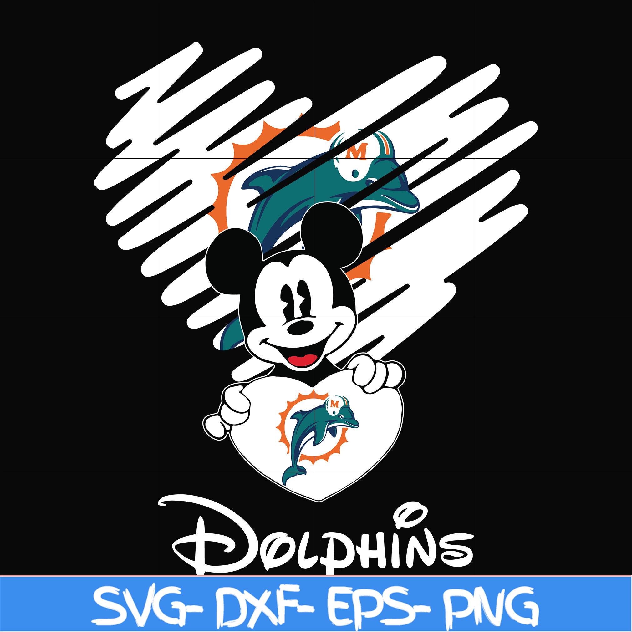 Dolphins heart svg, png, dxf, eps digital file NNFL0040 - Inspire Uplift
