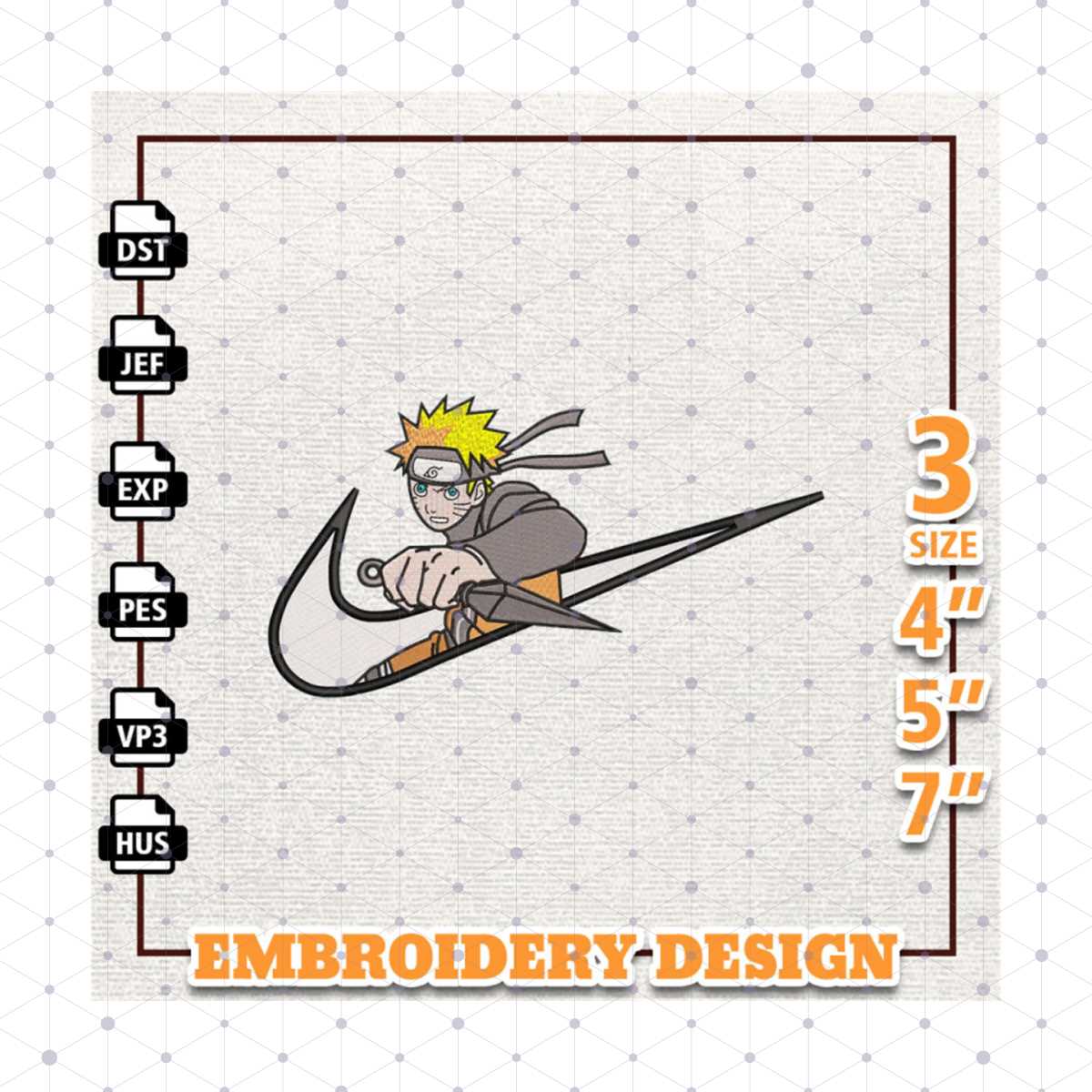Nike Naruto Embroidery Design File, Naruto Anime Embroidery - Inspire ...