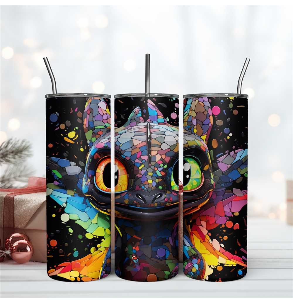 Vintage Toothless Tumbler Wrap Design, Dragon Wrap 20oz, 20o - Inspire ...