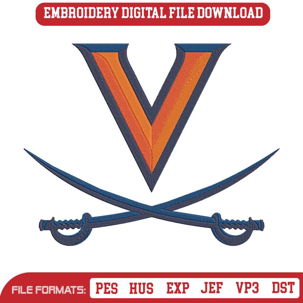 Virginia Cavaliers Logo NCAA Embroidery Design File | Inspire Uplift