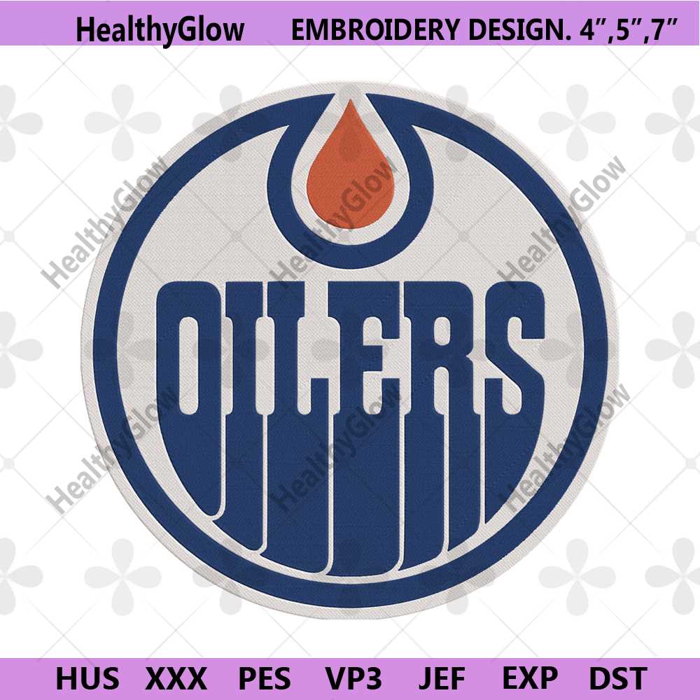 Edmonton Oilers Logo NHL Team Embroidery Design File | Inspire Uplift