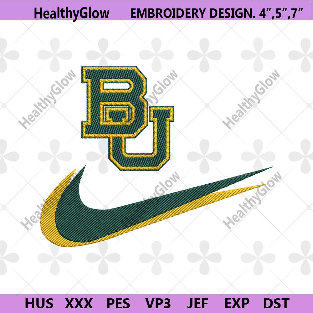 Baylor Bears Double Swoosh Nike Logo Embroidery Design File | Inspire ...