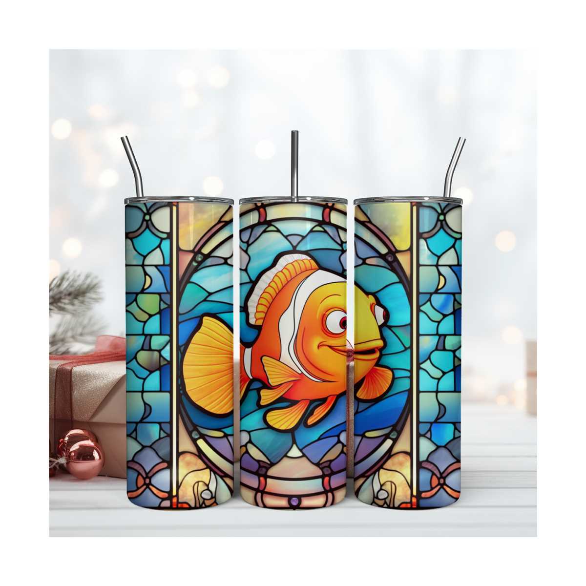 Stained Glass Finding Nemo 20Oz Tumbler Wrap , 20 Oz Skinny | Inspire ...