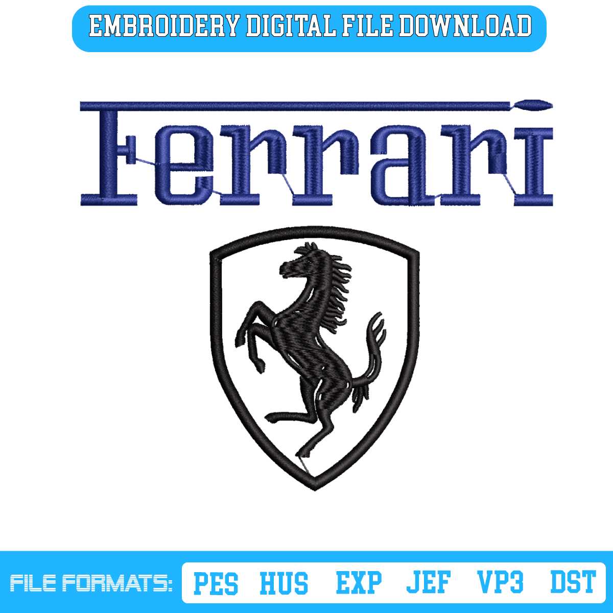 Ferrari Logo Embroidery Download Design Logo Car Embroidery | Inspire ...