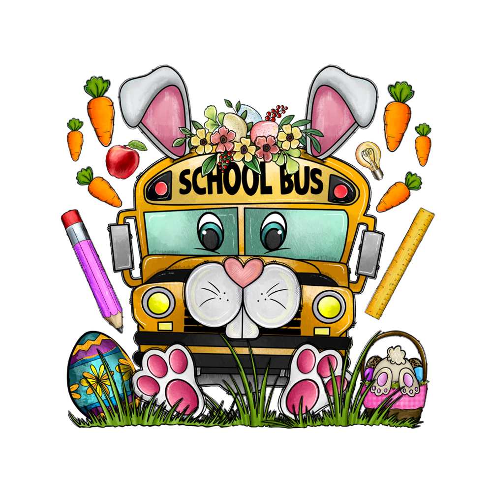 School Bus Rabbit Easters Day Png School Bus Rabbit Png File - Inspire ...