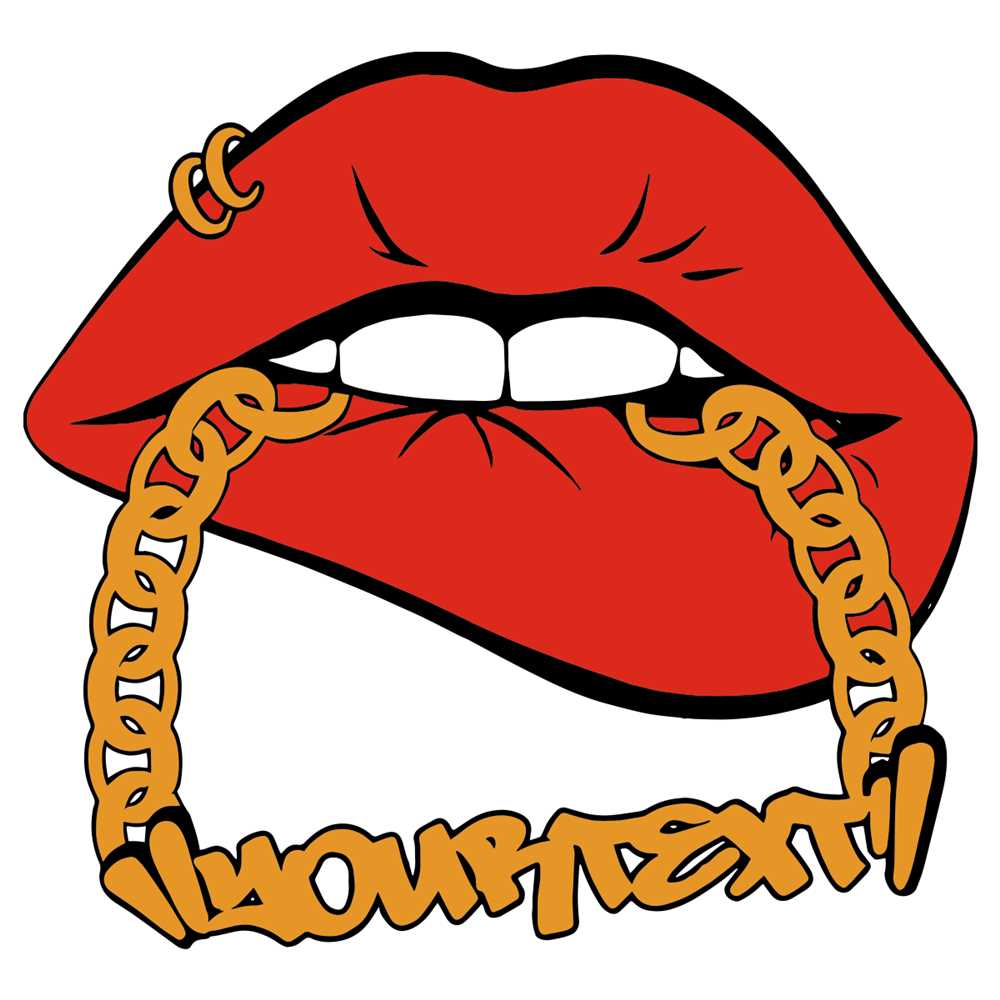 Dripping Lips Your Text Gold Chain Svg, Trending Svg, Biting | Inspire ...