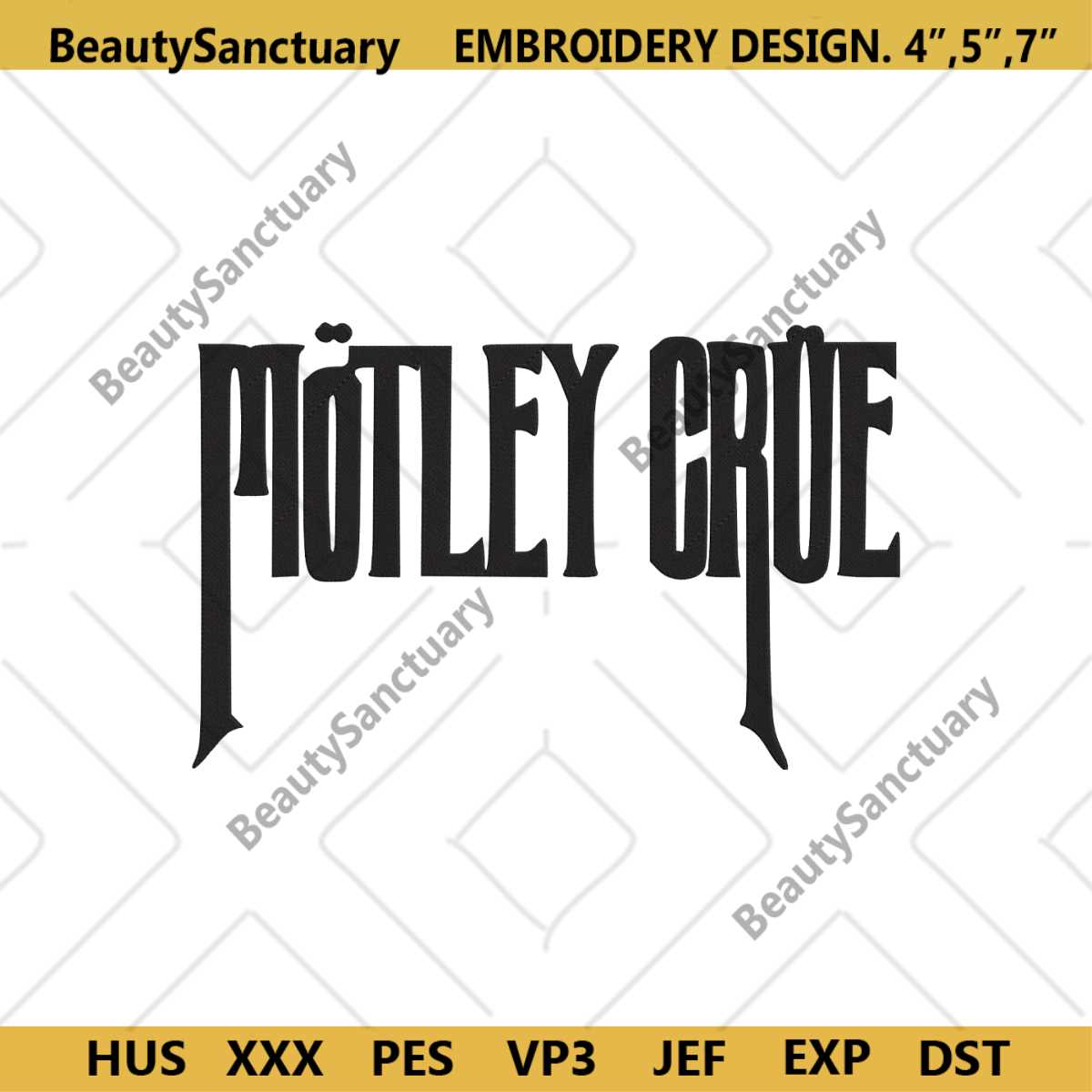 Motley Crue Logo Rock Band Embroidery Design Download File | Inspire Uplift