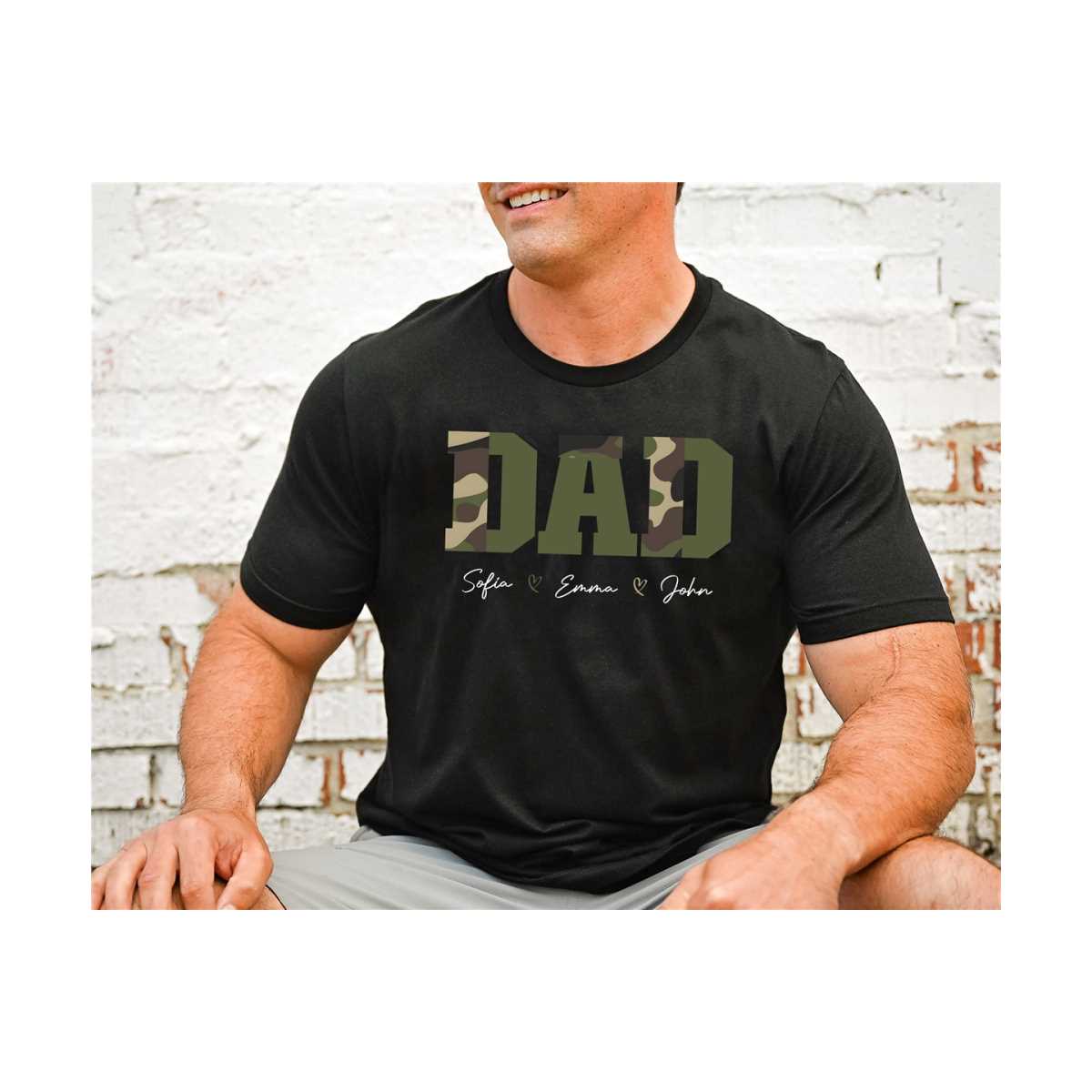Custom Dad Shirt With Kids Names, Camo Print Personalized Fa | Inspire ...