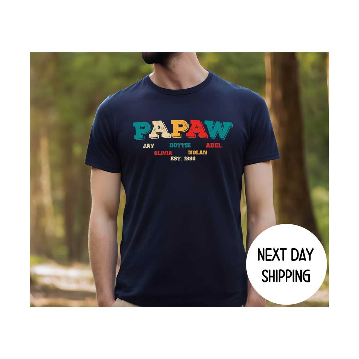 Personalized Papaw Grandpa Dad Uncle Shirt , Custom Name Gra | Inspire ...