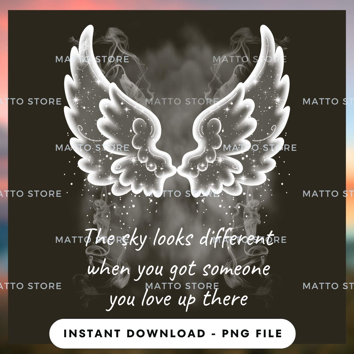 Digital PNG File - Someone You Love Up There PNG Download, | Inspire Uplift