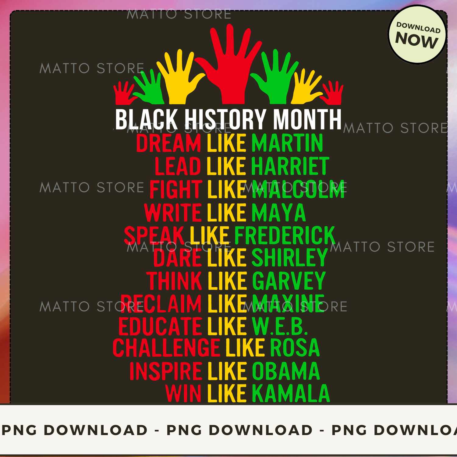 Digital PNG File - Black History Month POC Historical Figure - Inspire ...