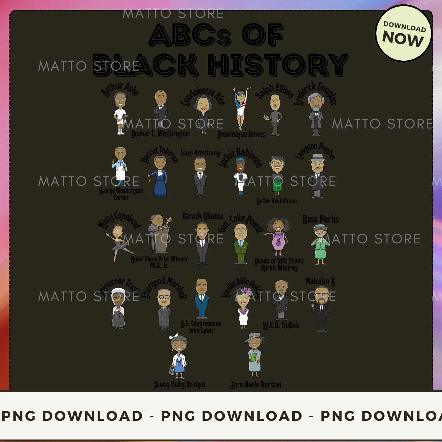 Digital PNG File - ABCs of Black History On The Back PNG Do | Inspire ...