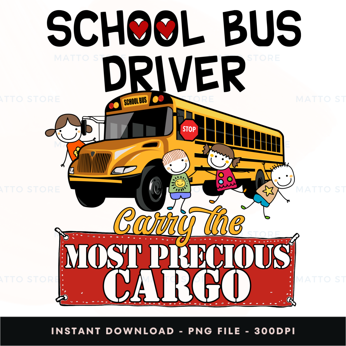 School bus driver carry the most precious cargo Digital PNG | Inspire ...