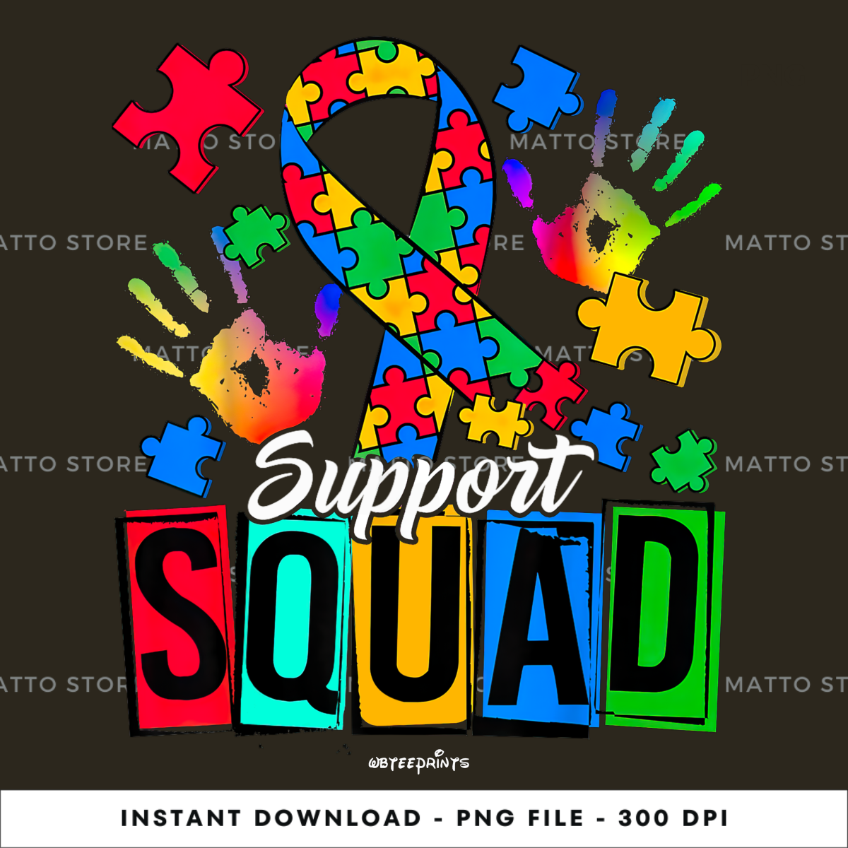 Support Squad Autism, Autism-shirts Digital PNG File, PNG Do - Inspire ...