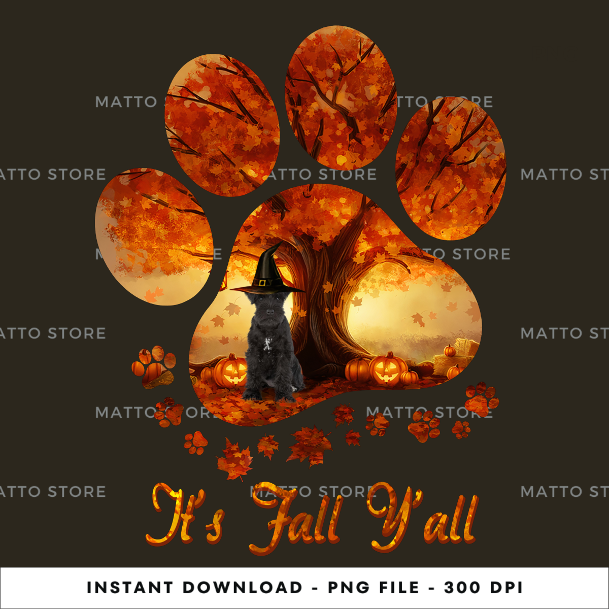 Fall Paw - BLACK Miniature Schnauzer Cats, Dogdad, Dogs Digi | Inspire ...