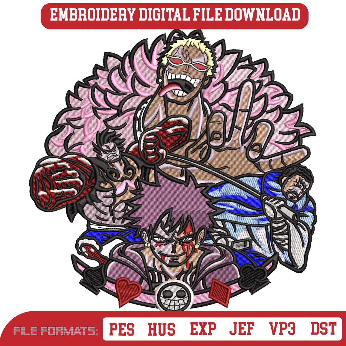 ONE PIECE Anime Embroidery Machine Anime Design File - Inspire Uplift