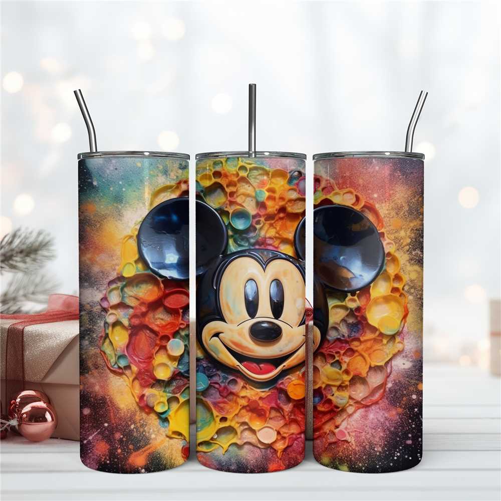 Mickey Mouse Art 3D Skinny Tumbler Png Sublimation Disney Mo | Inspire ...