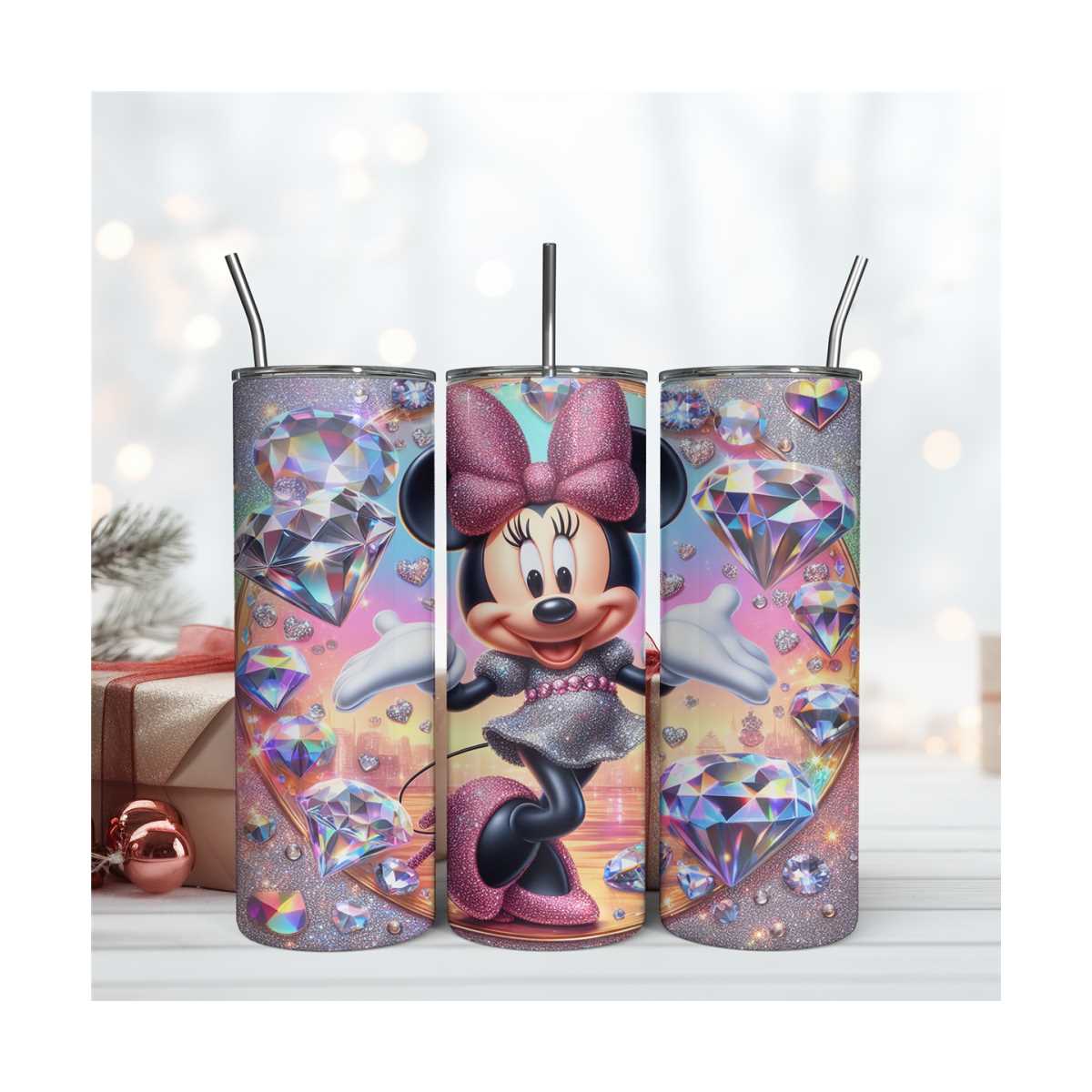3D Diamond MinnieSkinny Tumbler Wrap, Ms Minnie Mouse PNG Su | Inspire ...
