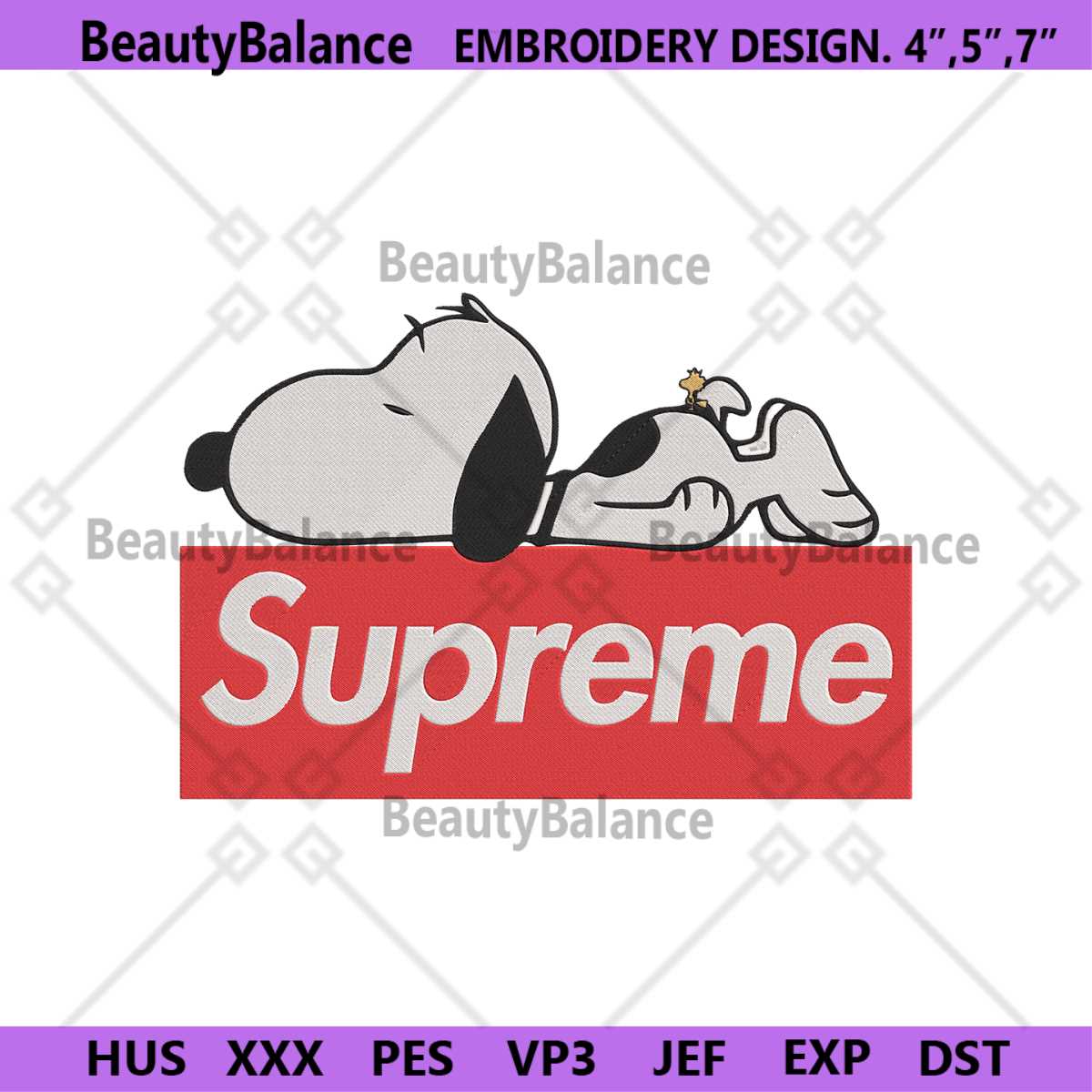 Supreme And Snoopy Logo Embroidery Design Download | Inspire Uplift