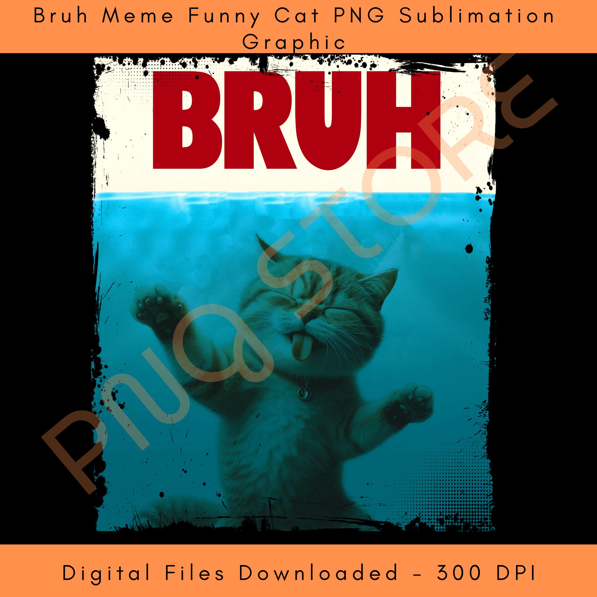 Bruh Meme Funny Cat PNG Sublimation | Inspire Uplift