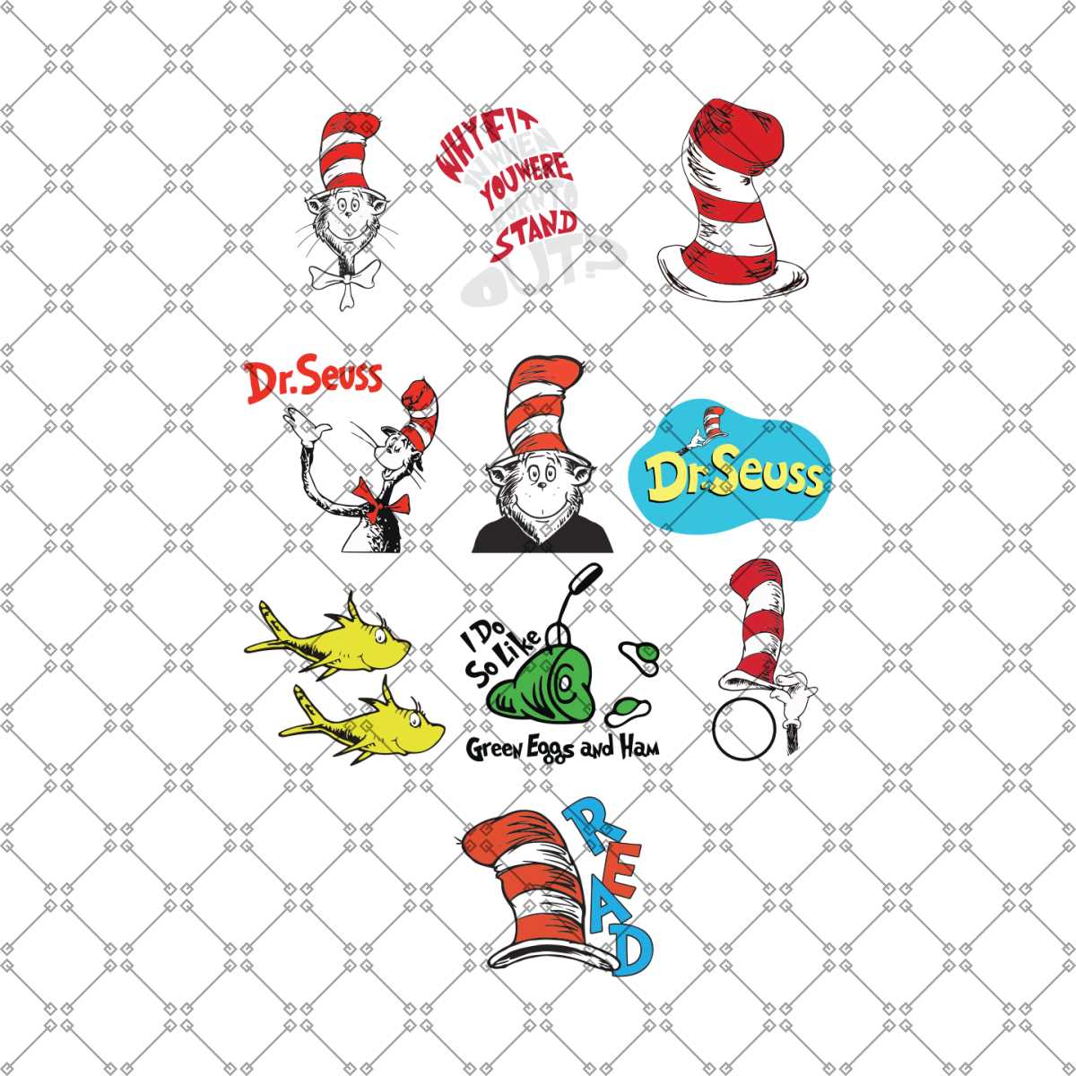 Dr Seuss Svg Bundle, Dr Seuss Svg, Dr Seuss Clipart, Dr Seus - Inspire ...