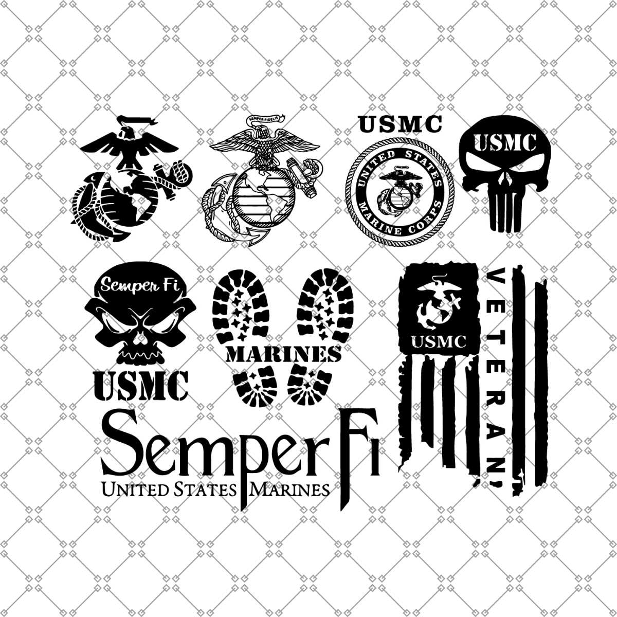 USMC Logo Bundle Svg, Trending Svg, USMC Logo Svg, Marine Co | Inspire ...