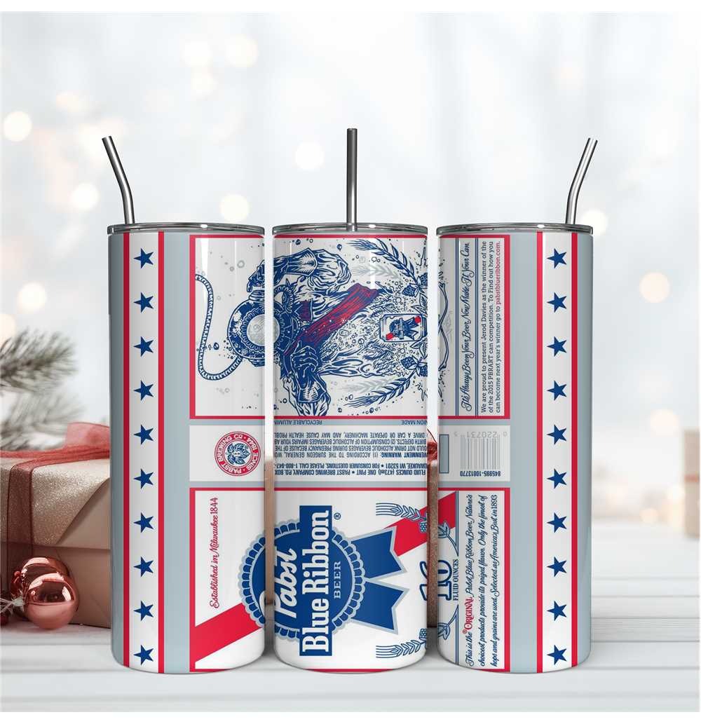 Blue Ribbon Beer 20Oz Tumbler Wrap Sublimation Design, Beer | Inspire ...