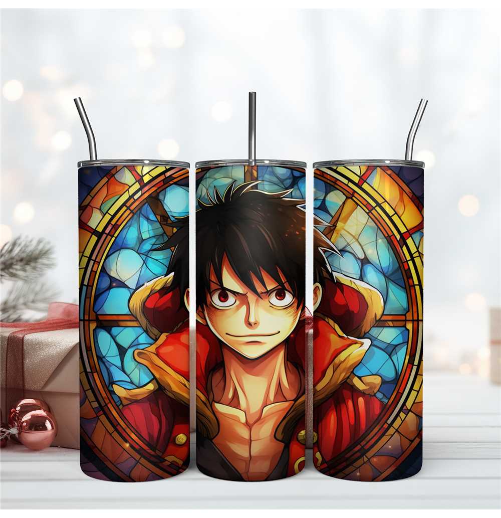 Monkey D Luffy Stained Glass Tumbler Skinny 20oz Digital Dow - Inspire ...
