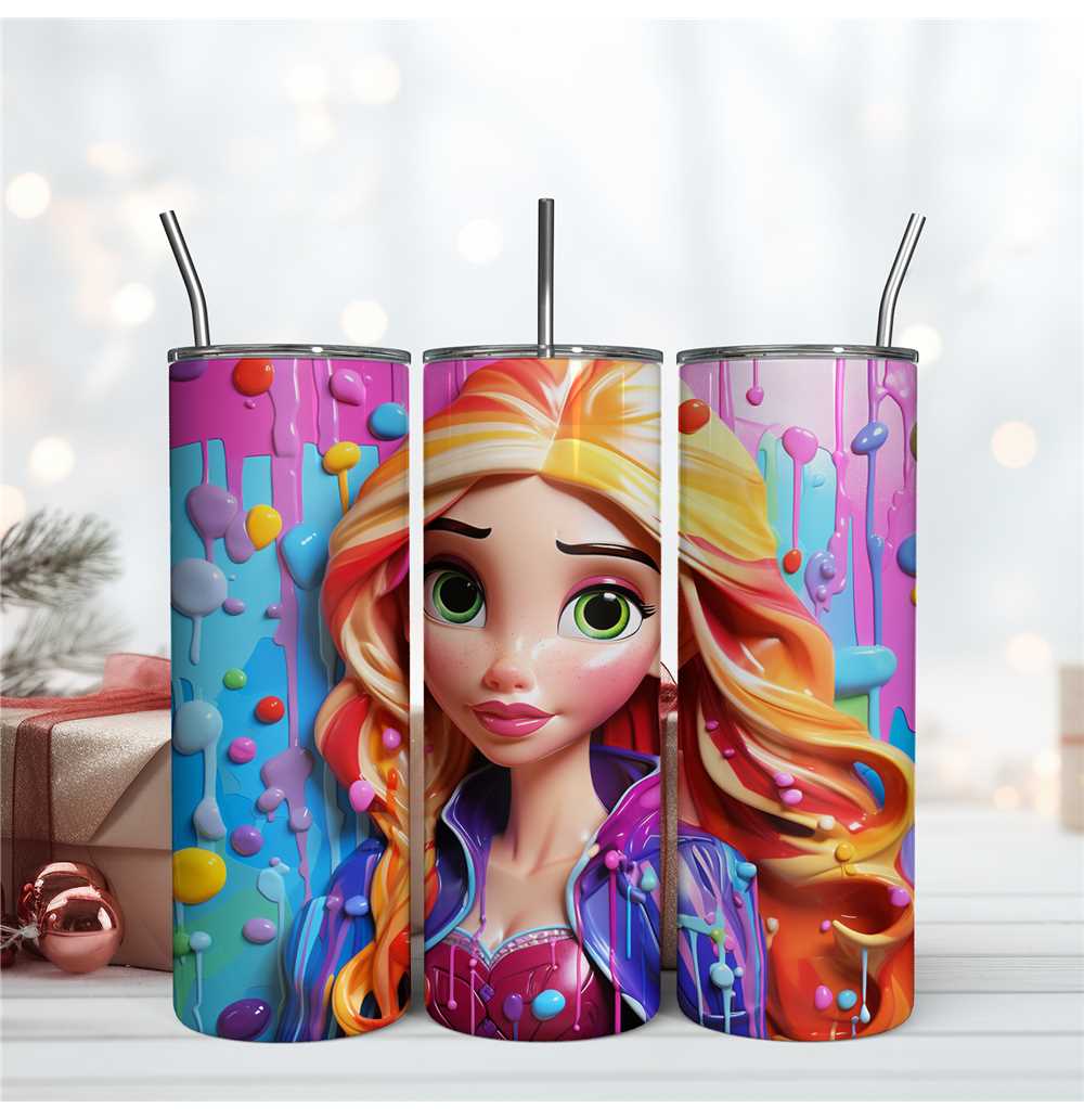 3D Rapunzel Dripping Tumbler Design, Disney Princess Wrap, 2 | Inspire ...