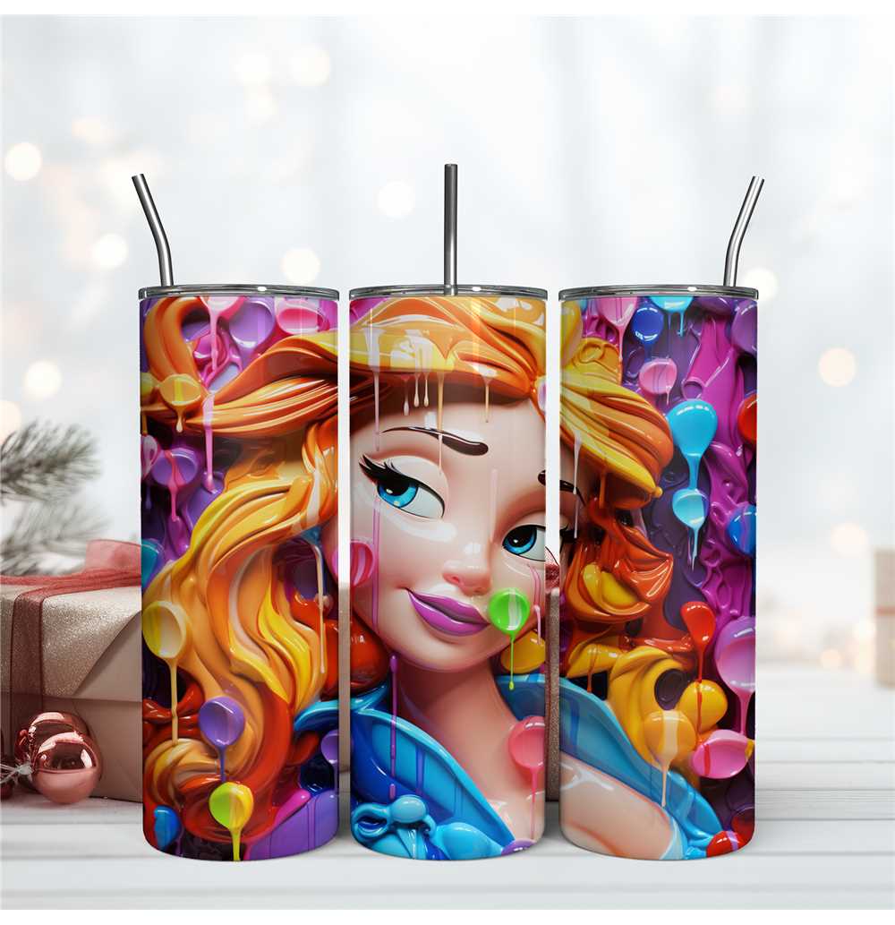 3D Inflated Rapunzel Tumbler Design, Disney Princess Wrap, 2 | Inspire ...