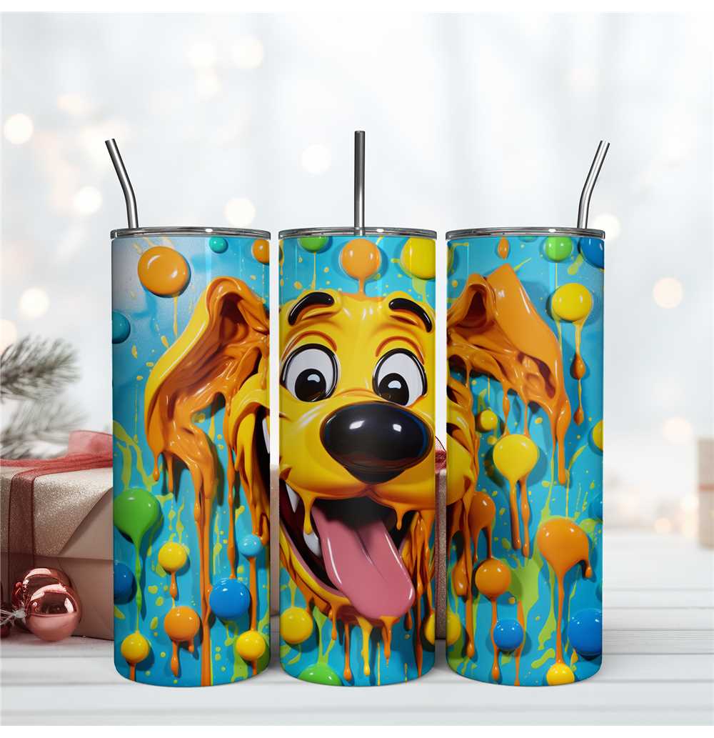 3D Scooby Doo Dripping Tumbler Design, 20oz Skinny Tumbler I | Inspire ...