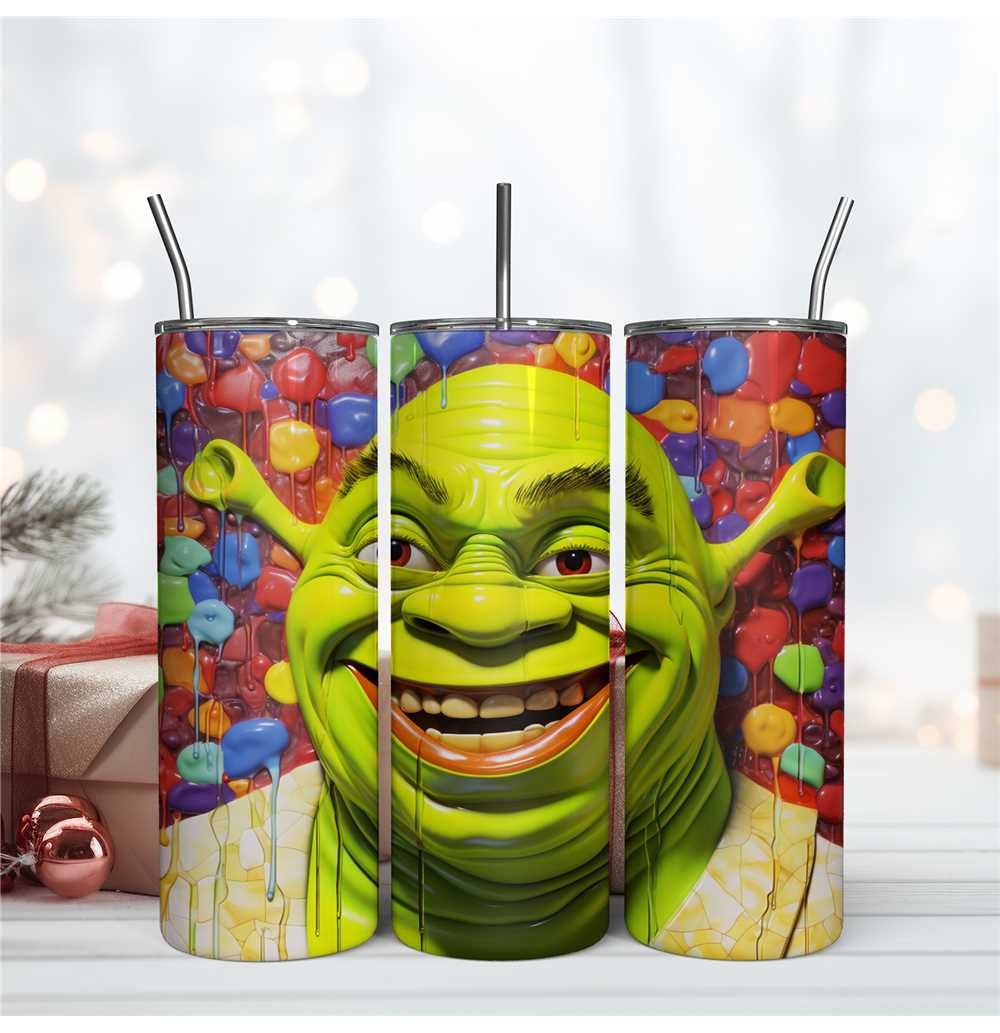 3D Inflated Shrek Tumbler Design, Shrek Wrap 20oz, 20oz Skin | Inspire ...