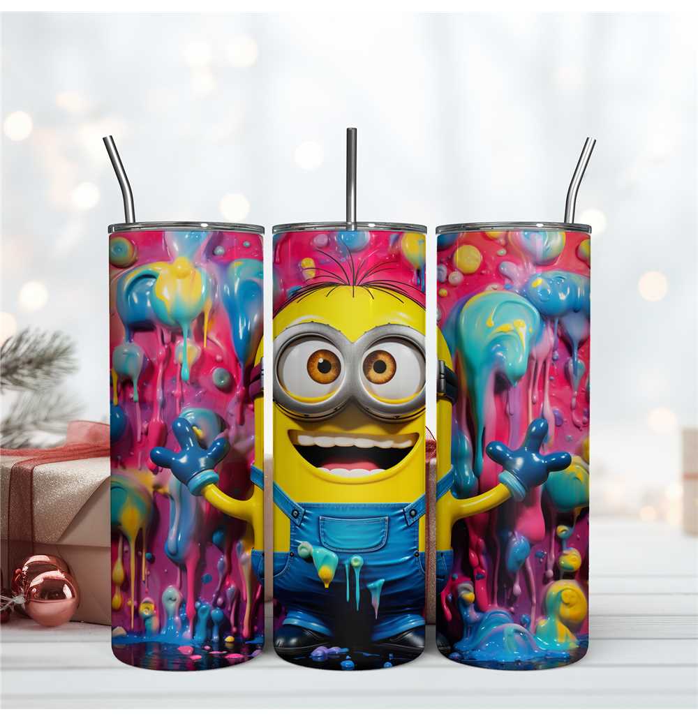 3D Inflated Minions Dripping Wrap 20oz, 20oz Skinny Tumbler | Inspire ...