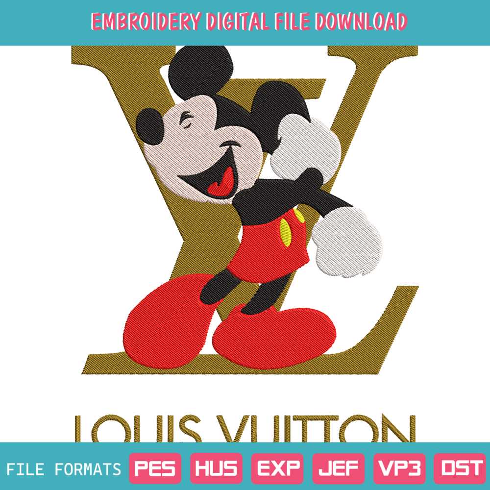 Louis Vuitton Mickey Cartoon Logo Embroidery Disney File Mac | Inspire ...