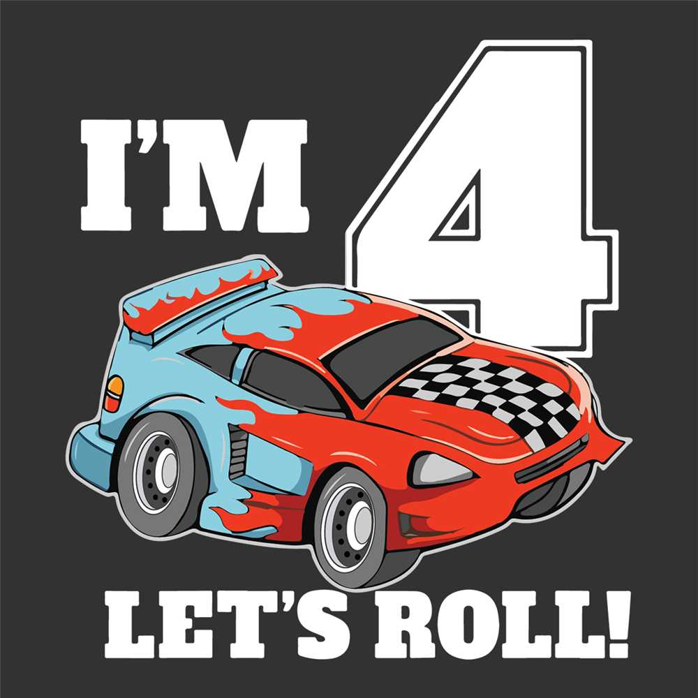 I Am 4 Lets Roll Car Svg, Birthday Svg, Lets Roll Svg, 4th B | Inspire ...