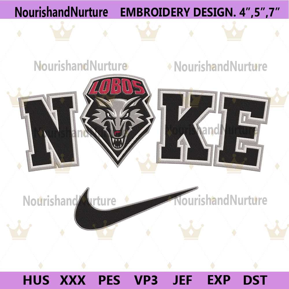 New Mexico Lobos Nike Logo Embroidery Design Download File | Inspire Uplift