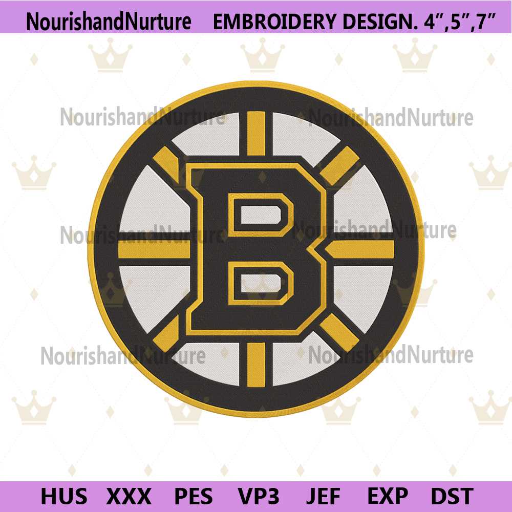 Boston Bruins Logo NHL Team Embroidery Design File | Inspire Uplift