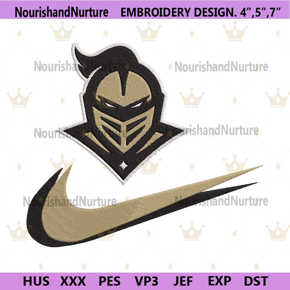 UCF Knights Swoosh Double Nike Logo Embroidery Design File - Inspire Uplift