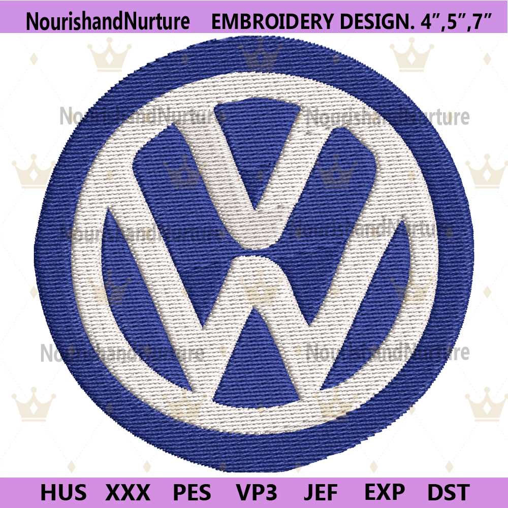 Volkswagen Logo Car Embroidery File VW Logo Embroidery Insta | Inspire ...