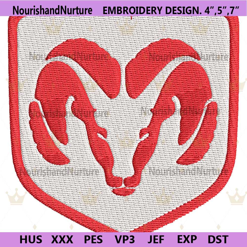 Dodge Red Logo Machine Embroidery Car Brand Download File | Inspire Uplift