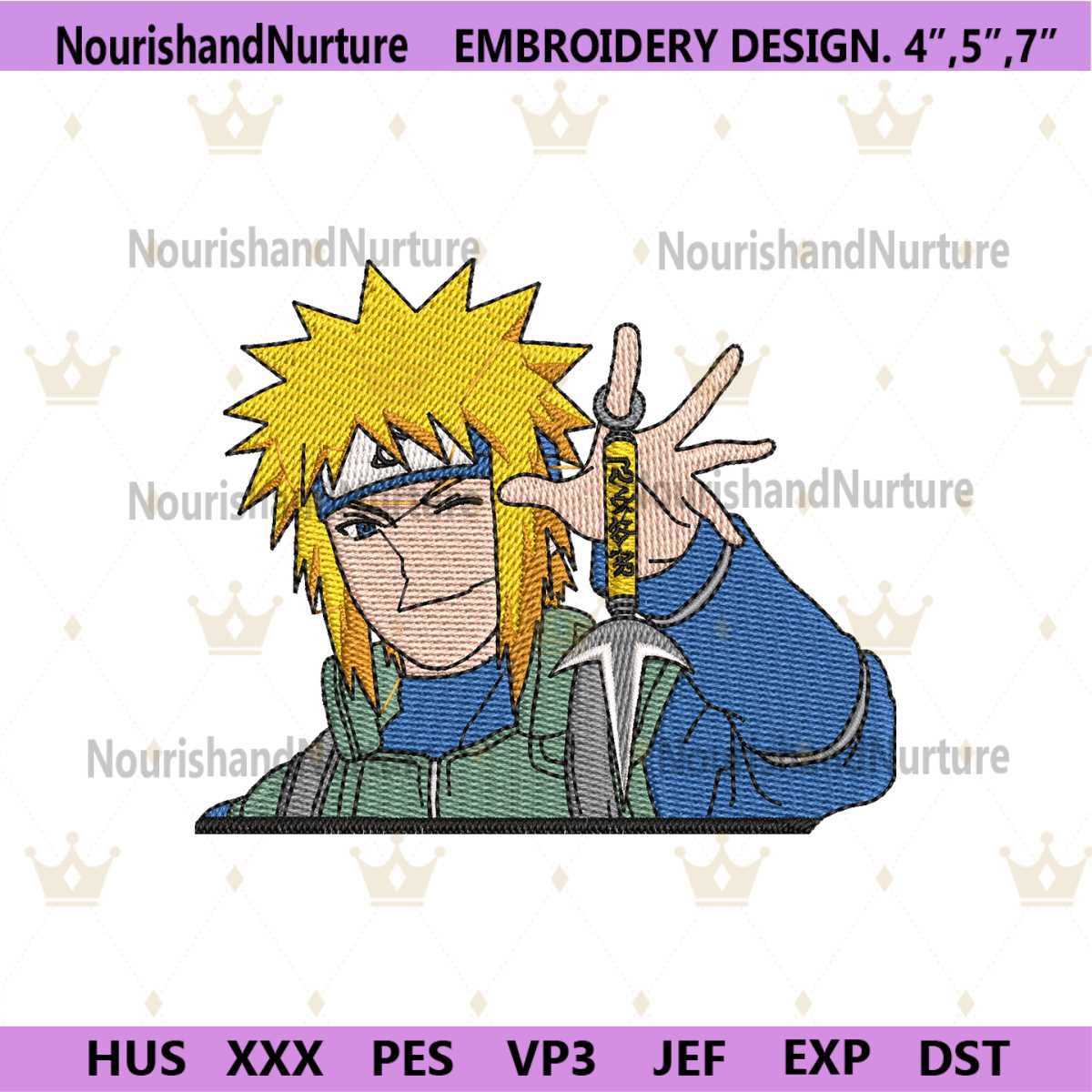 Namikaze Minato Embroidery Design Anime Naruto Embroidery Do | Inspire ...