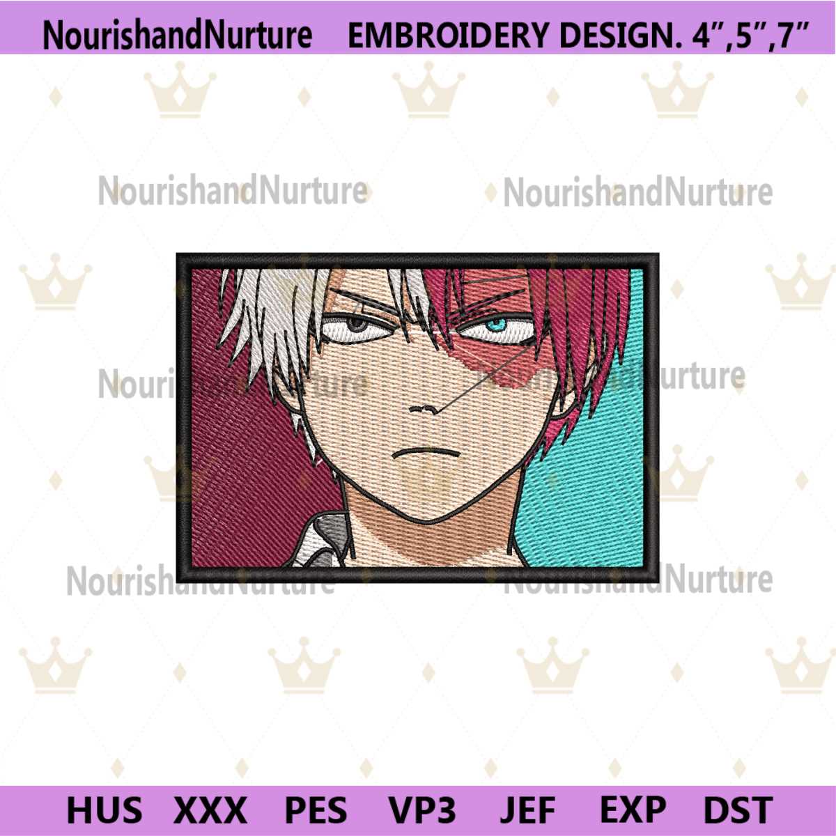 Todoroki Shouto Face Embroidery My Hero Academia Embroidery | Inspire ...