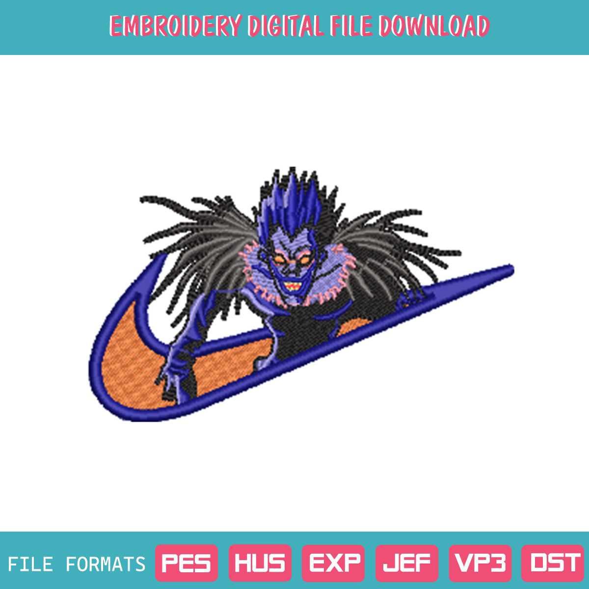 Nike Logo x Ryuk Embroidery Design Death Note Embroidery Fil - Inspire ...