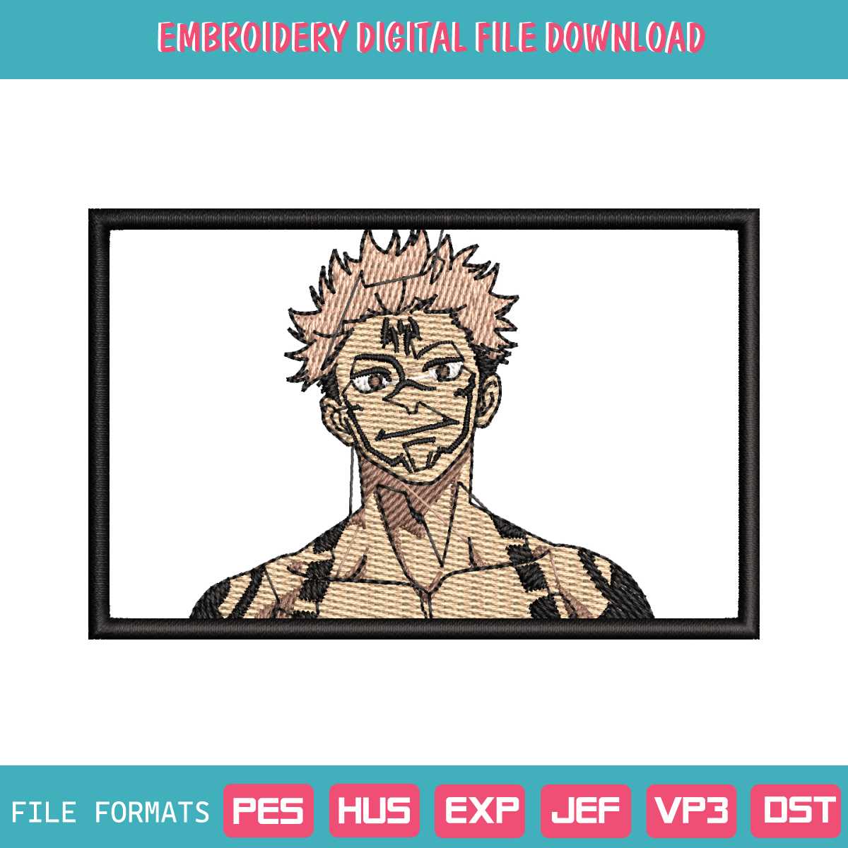 Jujutsu Kaisen Sukuna Embroidery Design Anime Design Embroid - Inspire ...