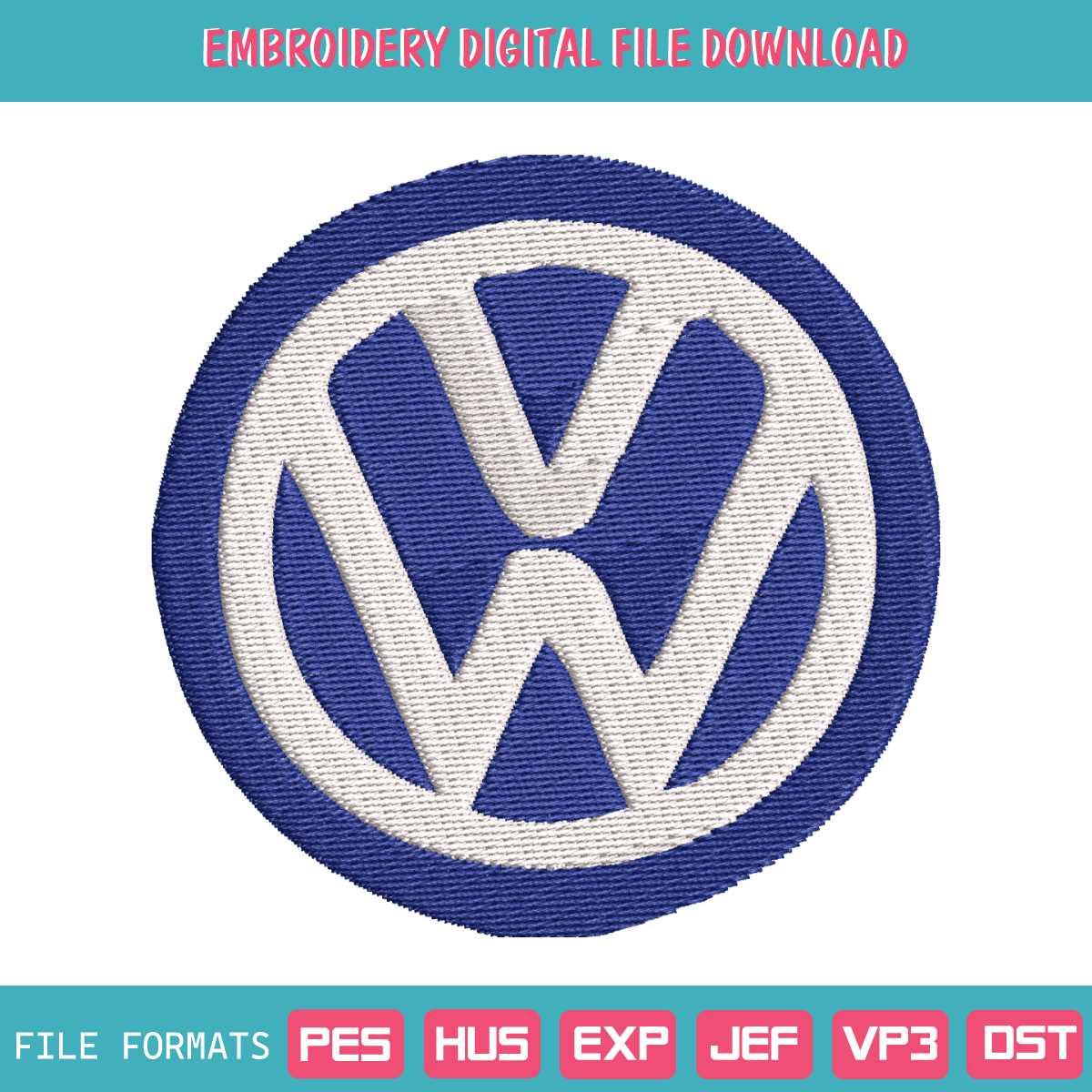 Volkswagen Logo Car Embroidery File VW Logo Embroidery Insta | Inspire ...